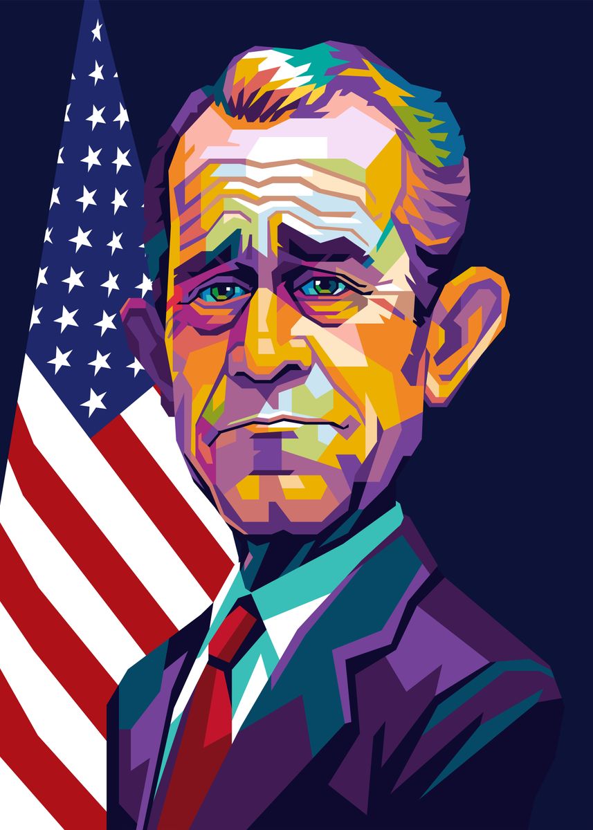 'George Walker Bush' Poster, picture, metal print, paint by LORT KOBO ...