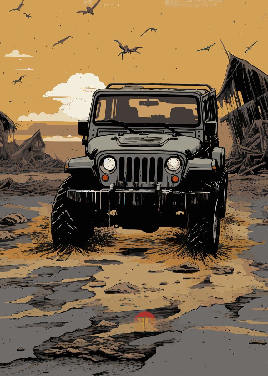 'Car Driving' Poster, picture, metal print, paint by Mobilunik | Displate