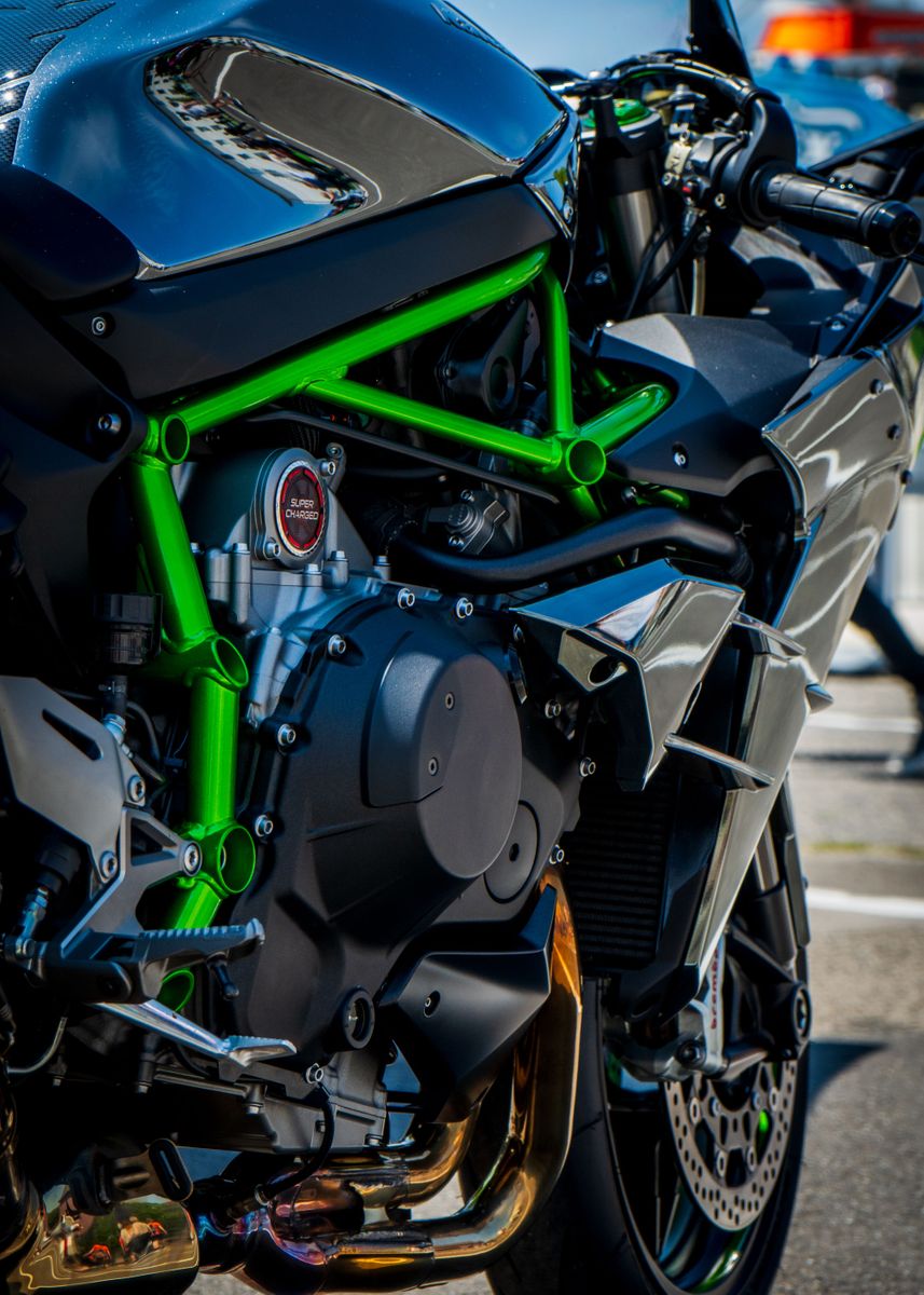 'Kawaski Ninja H2' Poster, picture, metal print, paint by Nils Plaha ...