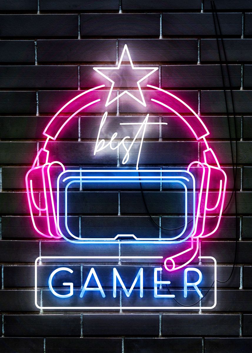 'Best Gamer' Poster, picture, metal print, paint by Rubina | Displate