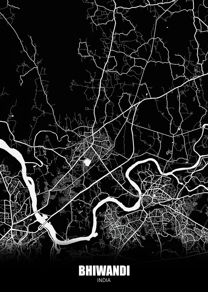 'Bhiwandi India Map' Poster, picture, metal print, paint by Zake Yonkou ...