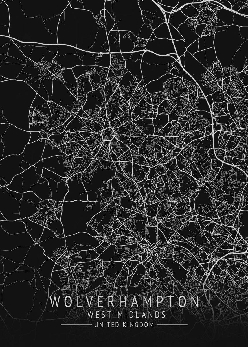 'Wolverhampton UK City Map' Poster by Gigi Bgm | Displate