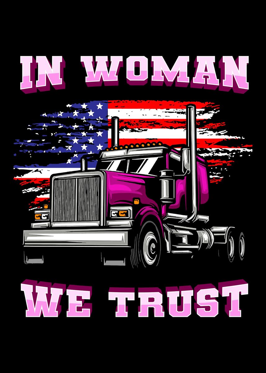 'Female Truck Driver' Poster, picture, metal print, paint by ...