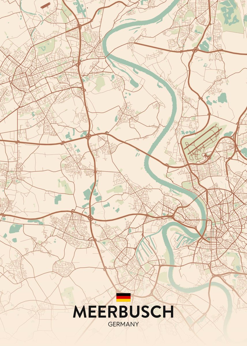 'Meerbusch DE' Poster, picture, metal print, paint by IMR Designs ...