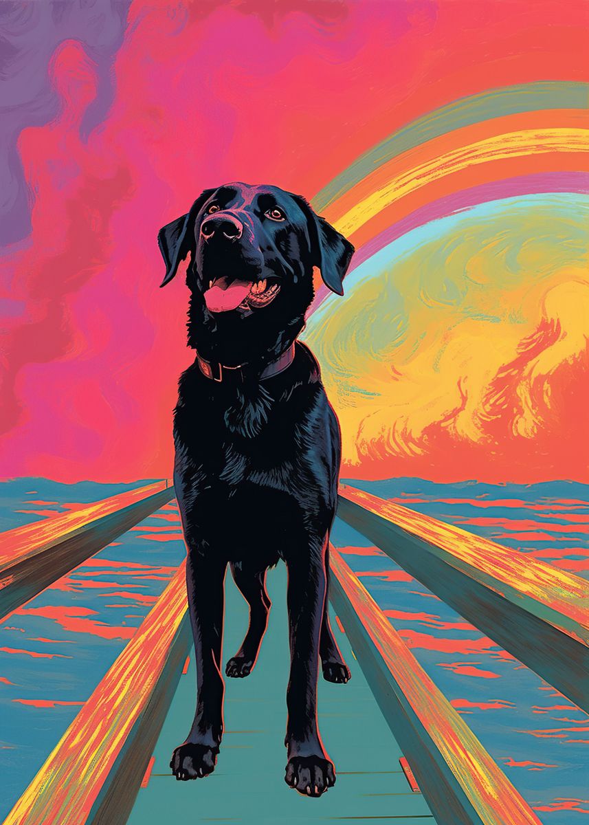 'Majestic Black Dog Print' Poster, picture, metal print, paint by ...