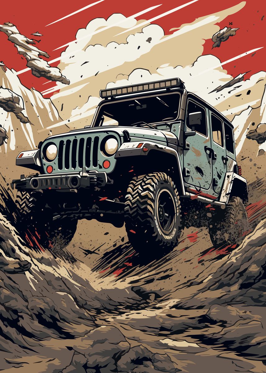'Extreme 4x4' Poster, picture, metal print, paint by Mobilunik | Displate