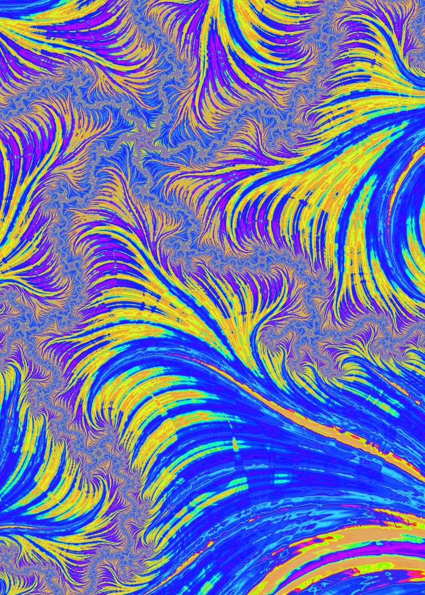 'Groovy Vibrant Fractal Art' Poster by Kaleiope Studio | Displate