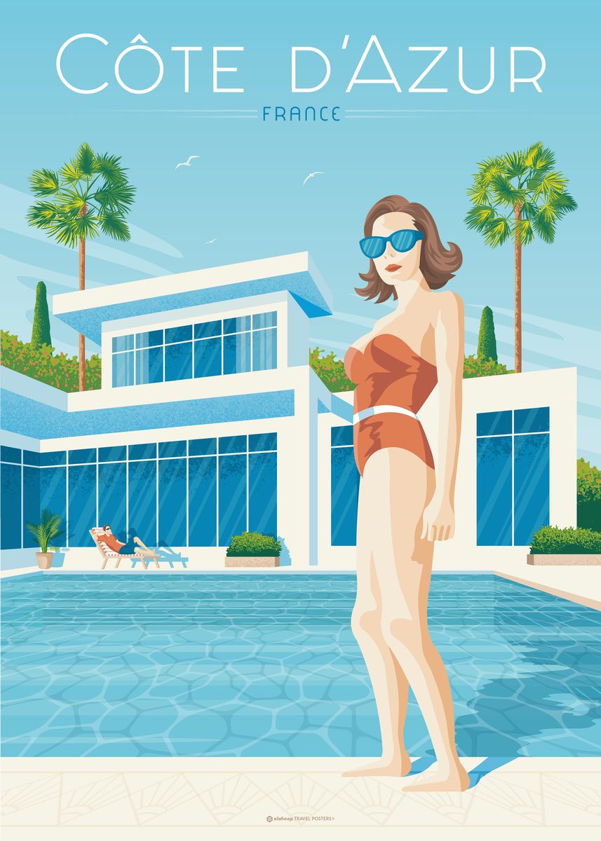 'French Riviera Summer Vibe' Poster, picture, metal print, paint by Olahoop Travel Posters ...