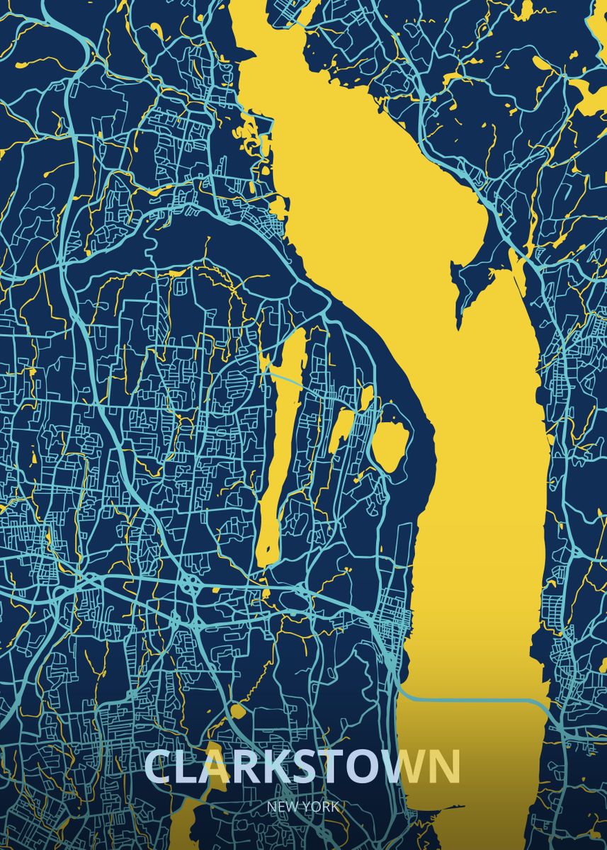 'CLARKSTOWN' Poster, picture, metal print, paint by CRAFTSSSTUDIO ...