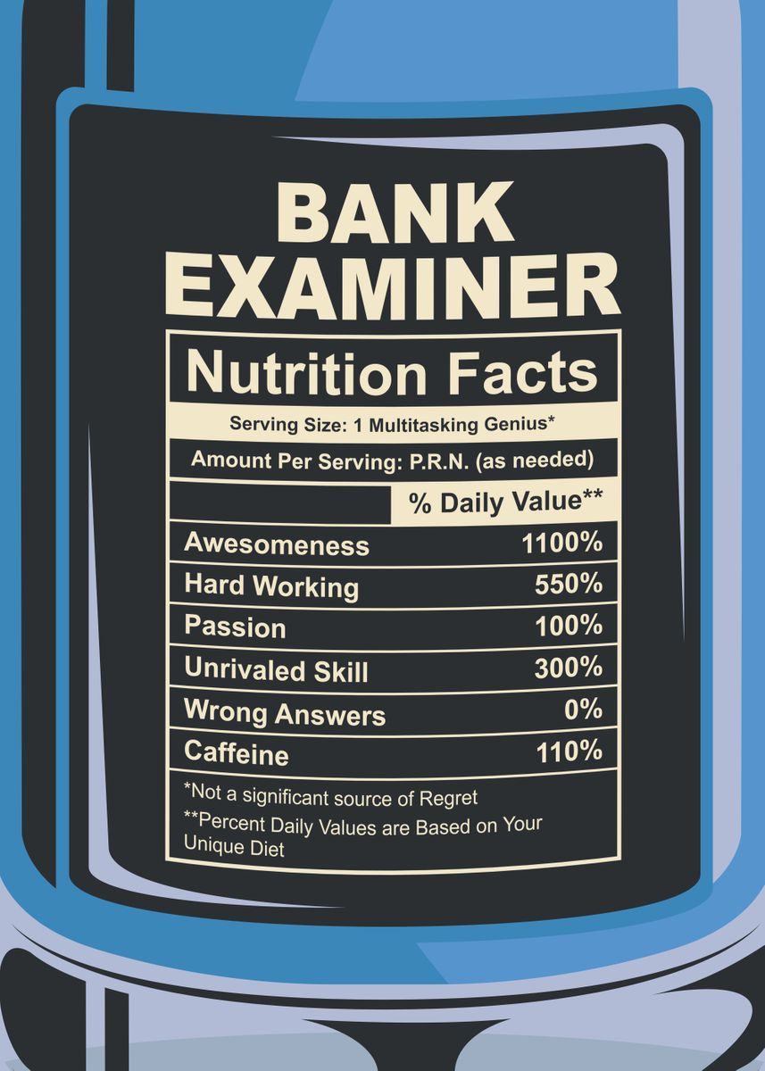 'Bank Examiner Facts' Poster, picture, metal print, paint by XandYart ...