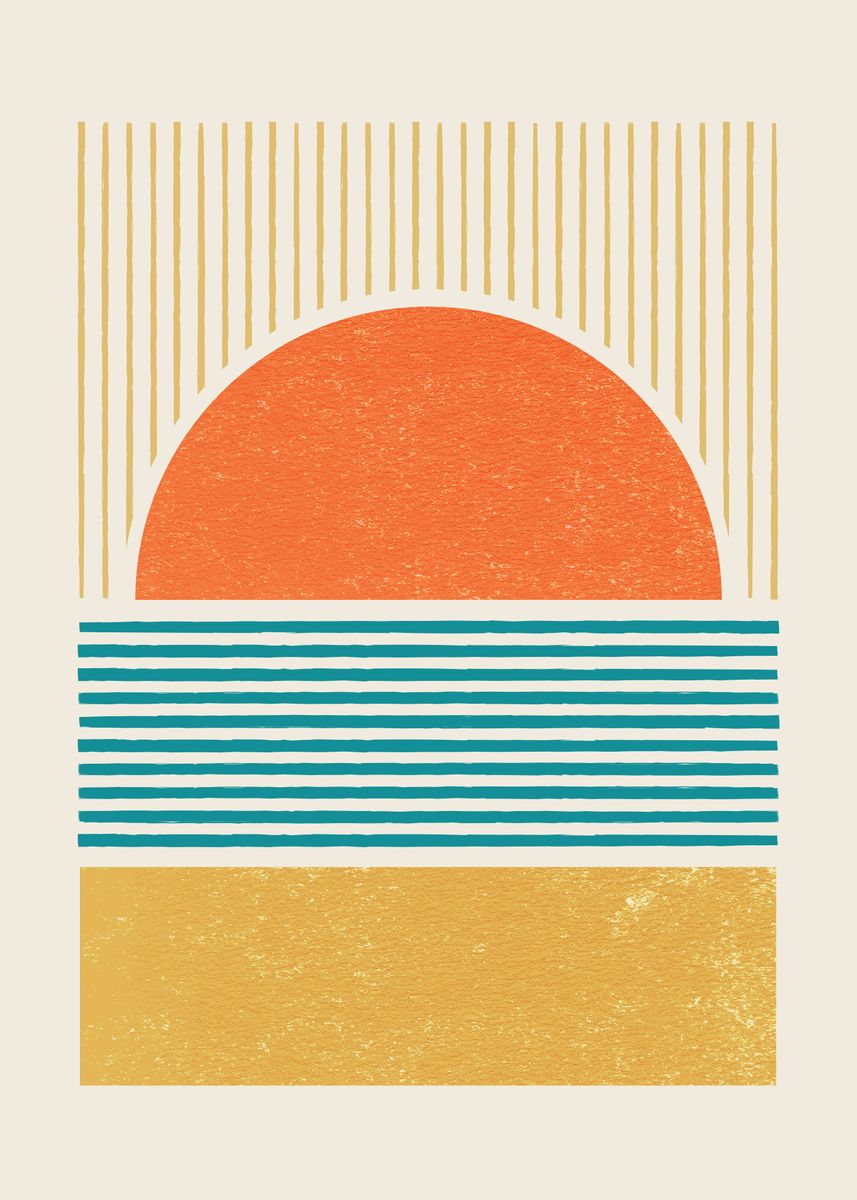 'Sunset beach lines ' Poster, picture, metal print, paint by Moonlight ...