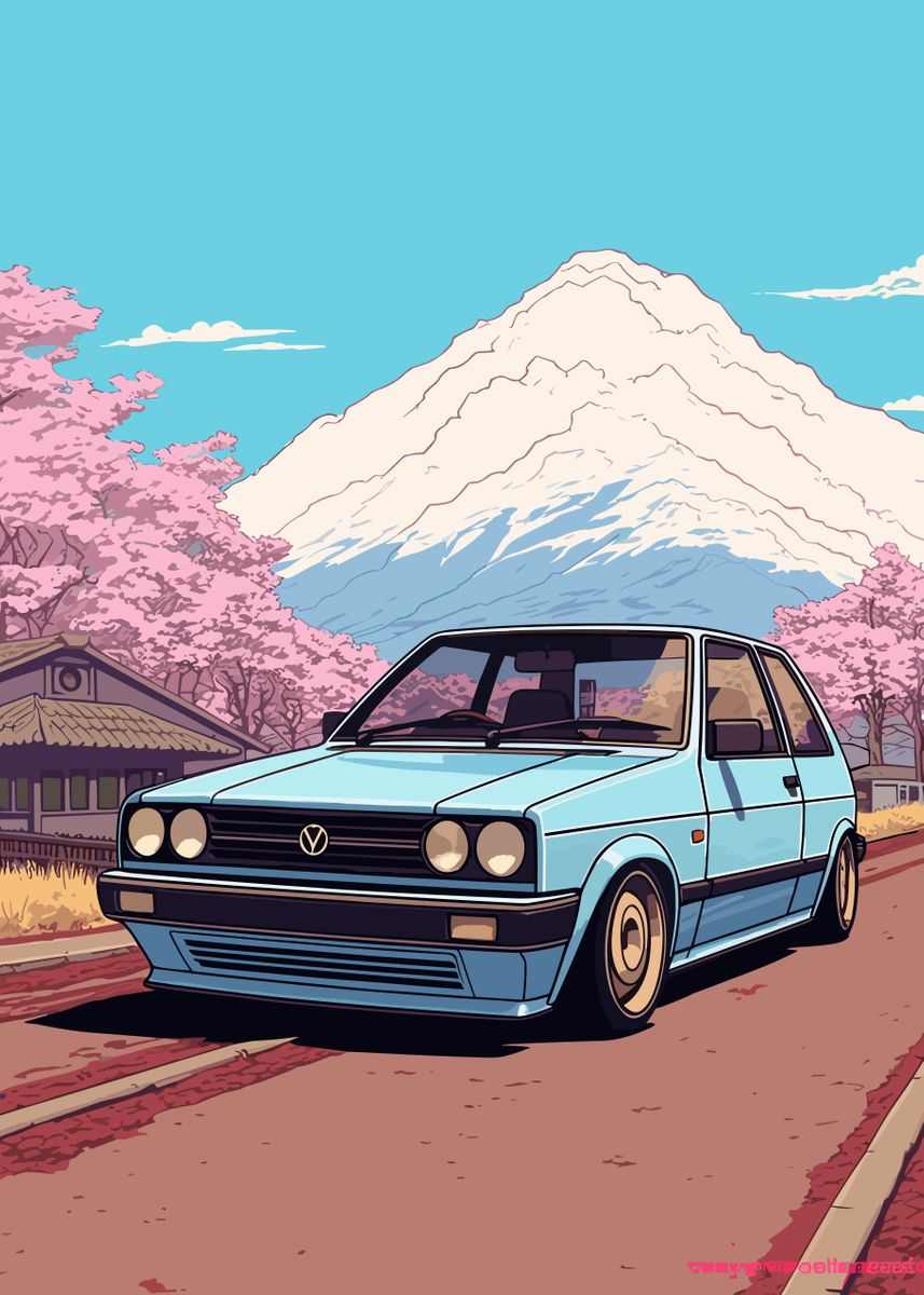 'Volkswagen Car Minimalist' Poster, picture, metal print, paint by ...