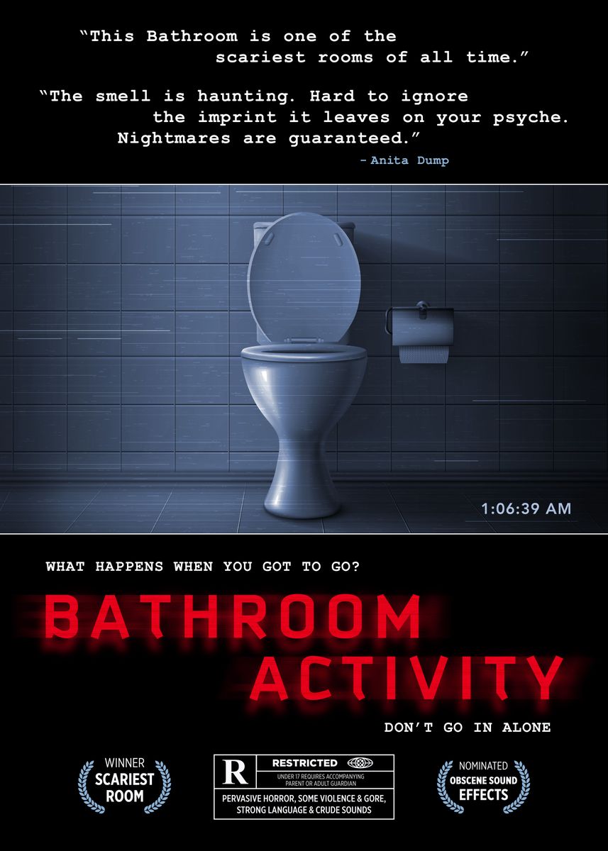 'Bathroom Activity Horror' Poster, picture, metal print, paint by ...