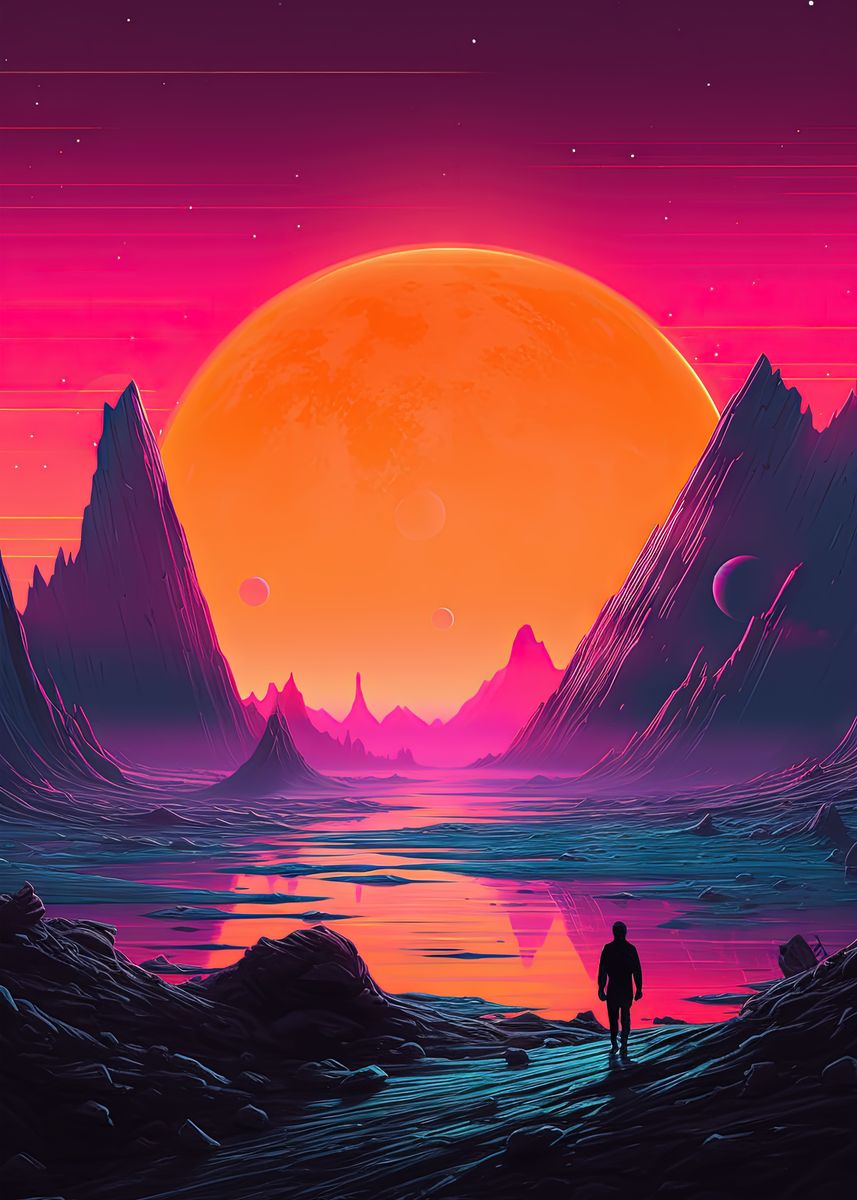 'Cosmic Alien World' Poster, picture, metal print, paint by ...