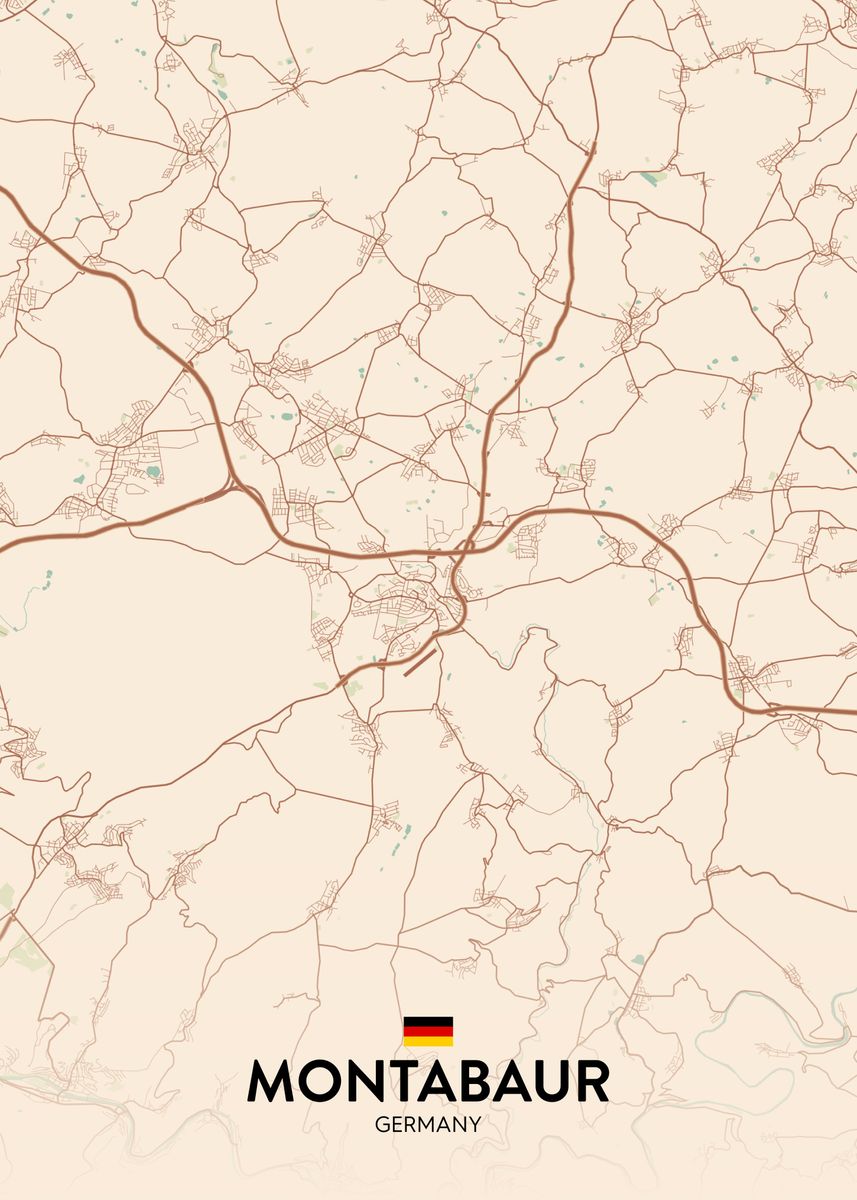 'Montabaur DE' Poster, picture, metal print, paint by IMR Designs ...