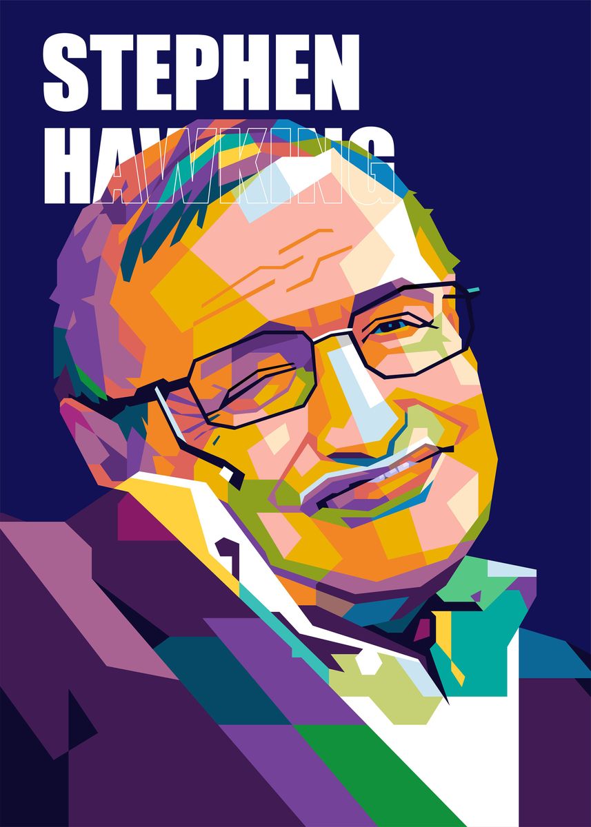 'Stephen Hawking ' Poster, picture, metal print, paint by Muifatin ...
