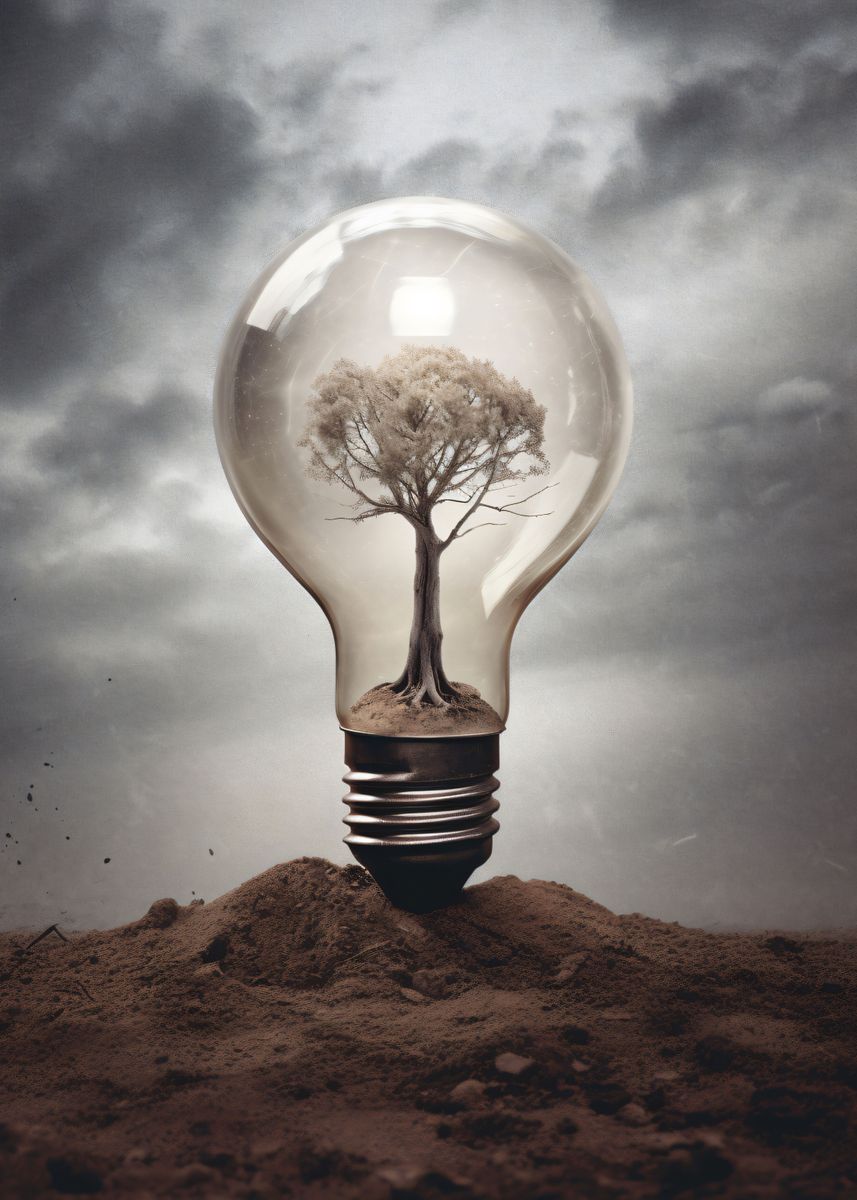 'Within a Bulb' Poster, picture, metal print, paint by Conceptual ...