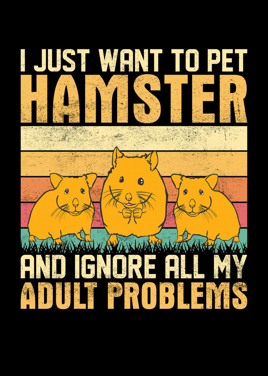 'Hamster cute funny' Poster, picture, metal print, paint by Olivia ...