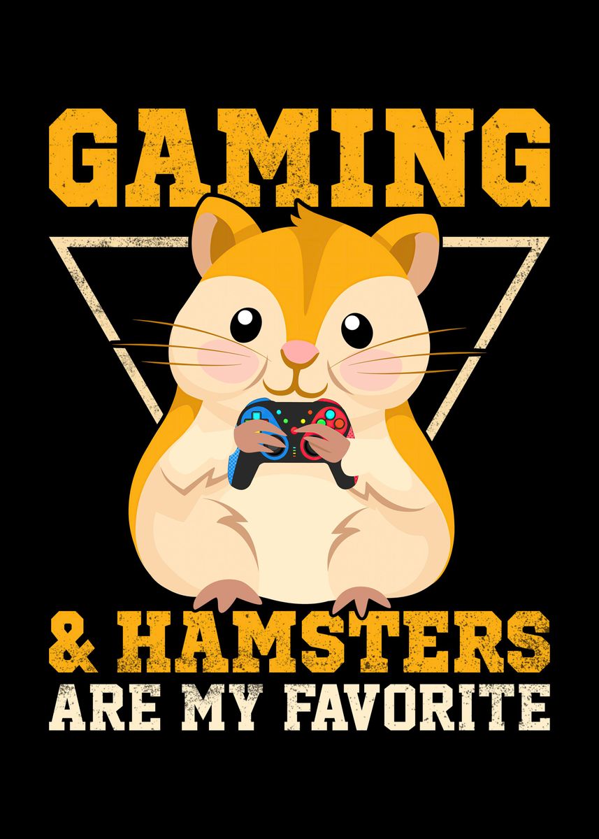 'Hamster cute funny' Poster, picture, metal print, paint by Olivia ...
