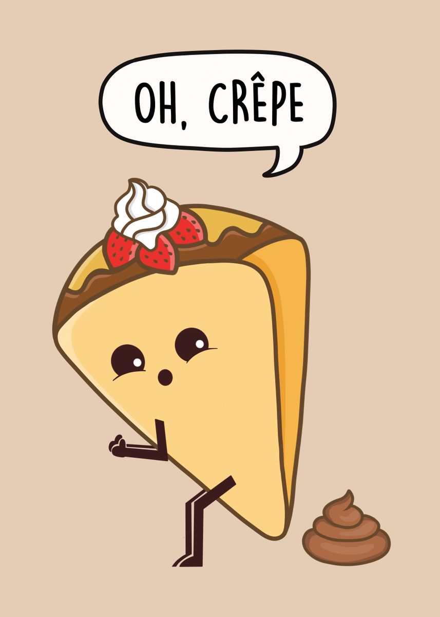 'Oh Crepe' Poster, picture, metal print, paint by LEFD Designs | Displate
