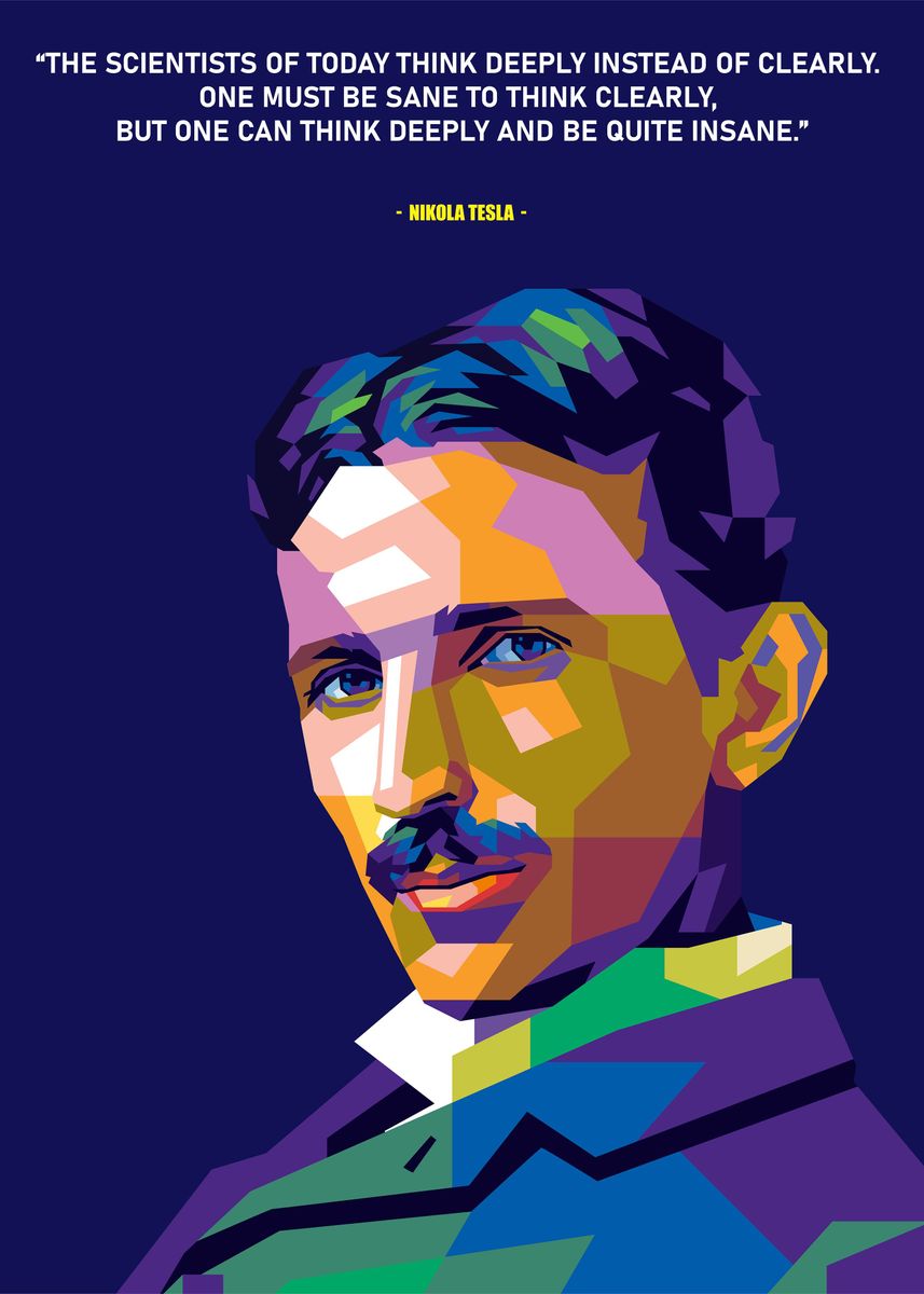 'Nikola Tesla' Poster, picture, metal print, paint by Erick Sato | Displate