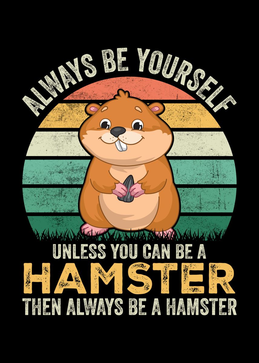 'Hamster cute funny' Poster, picture, metal print, paint by Olivia ...