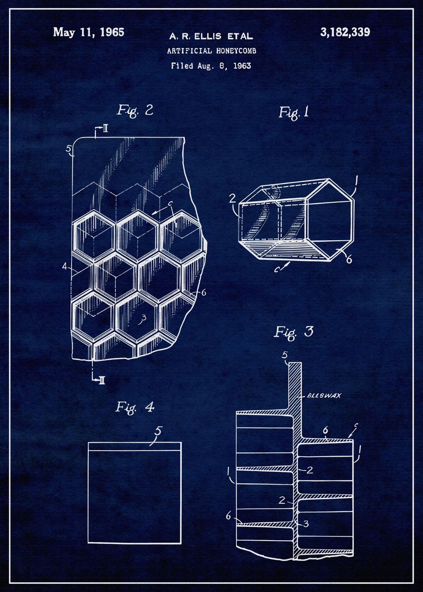'Artificial Honeycomb 1965' Poster, picture, metal print, paint by ...