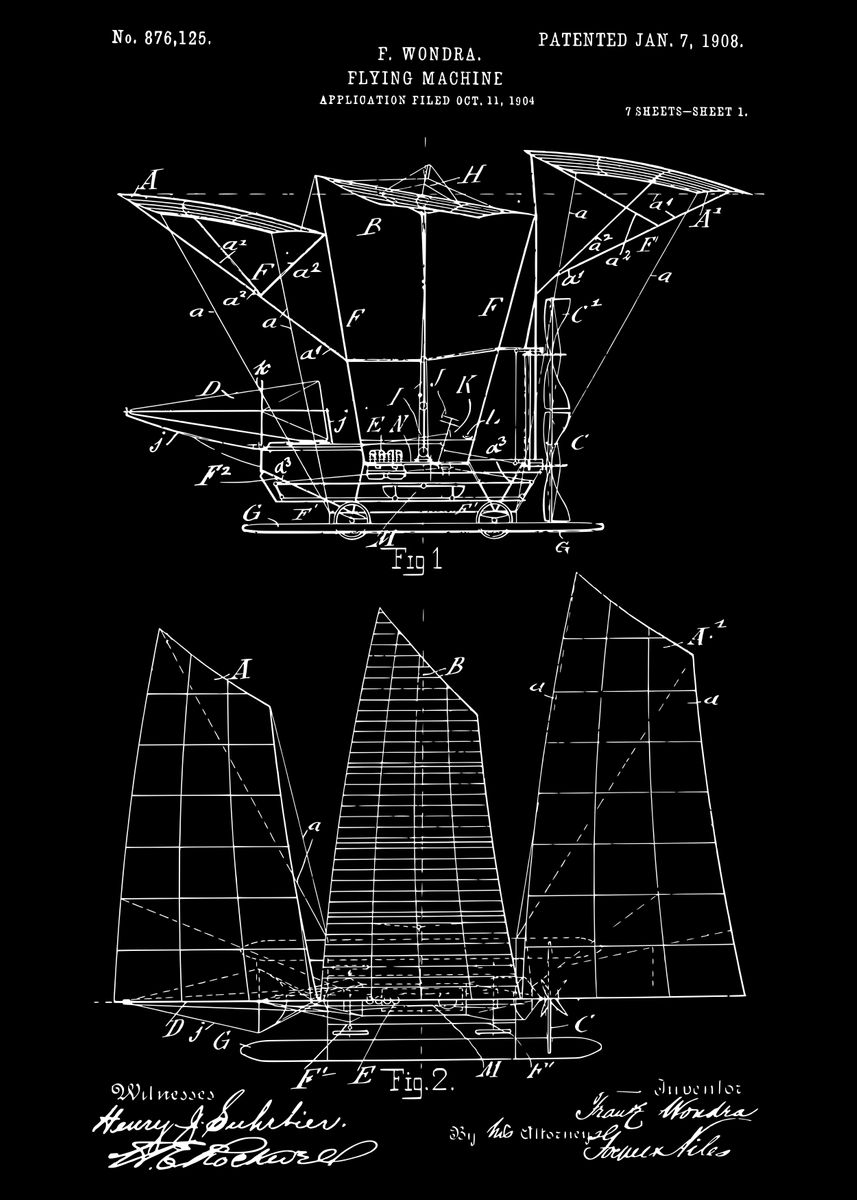 'Flying machine' Poster, picture, metal print, paint by Sam Kal | Displate