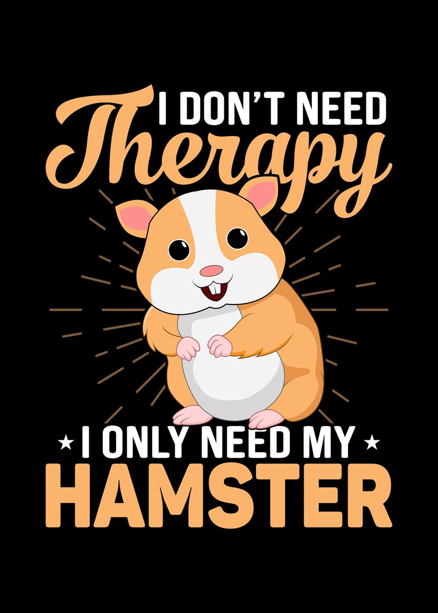 'Hamster cute funny' Poster, picture, metal print, paint by Olivia ...