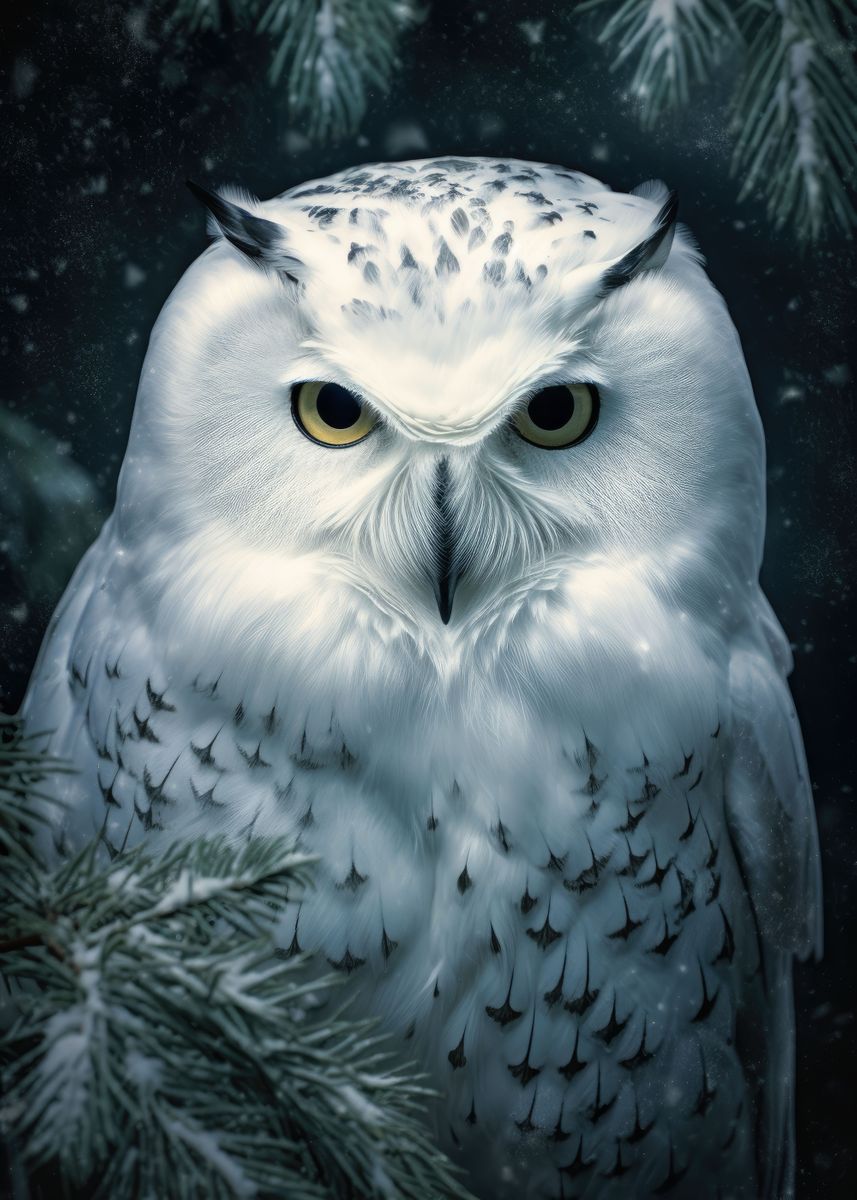 'Majestic Snow Owl' Poster, picture, metal print, paint by mcmtdesigns ...