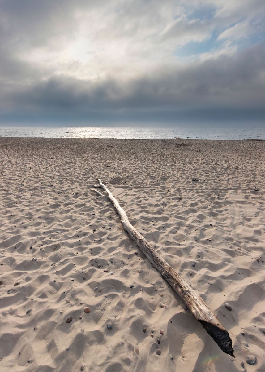 'Seascape and sandy beach' Poster, picture, metal print, paint by ...