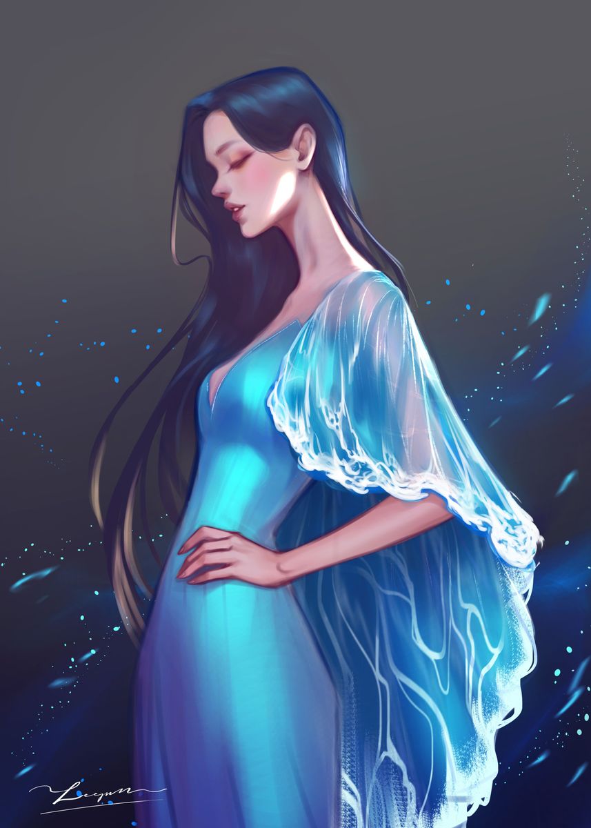 'Water Element' Poster, picture, metal print, paint by Leejun | Displate