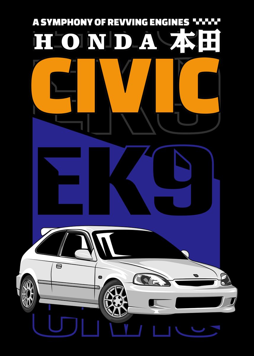 'Civic Tuner Car' Poster, picture, metal print, paint by Berkah Jaya ...