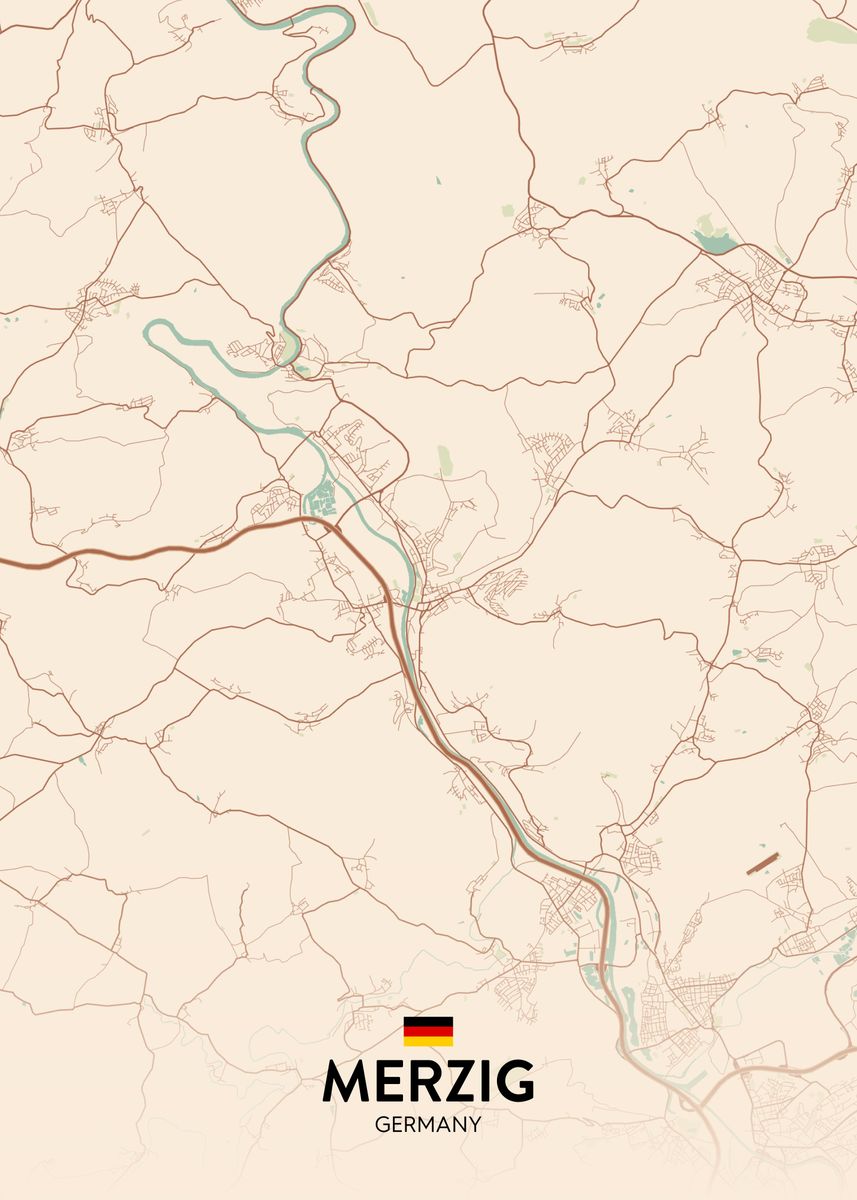 'Merzig DE' Poster, picture, metal print, paint by IMR Designs | Displate