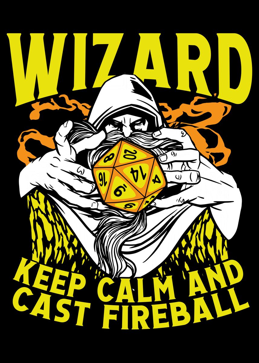 'Wizard cast fireball' Poster, picture, metal print, paint by BeMi | Displate
