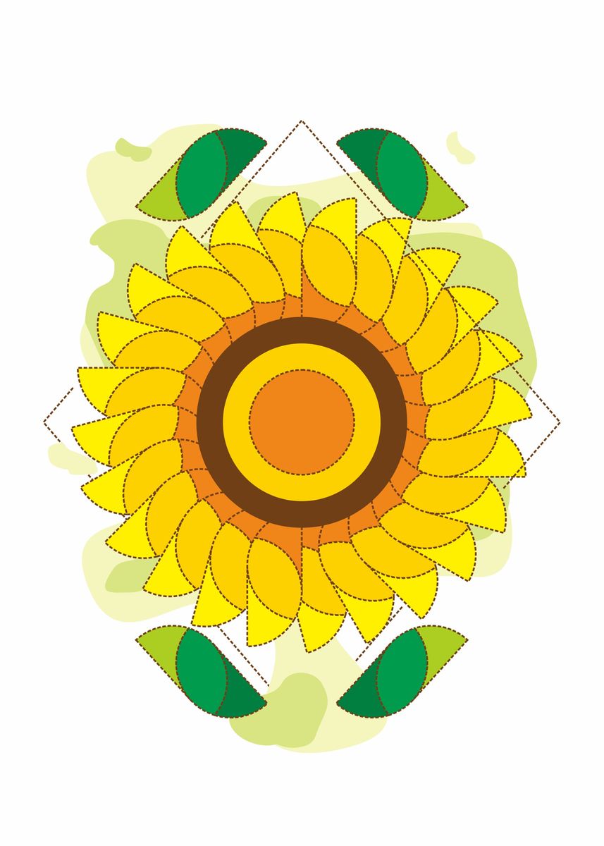 'GEOMETRIC SUNFLOWER' Poster, picture, metal print, paint by Taufan ...