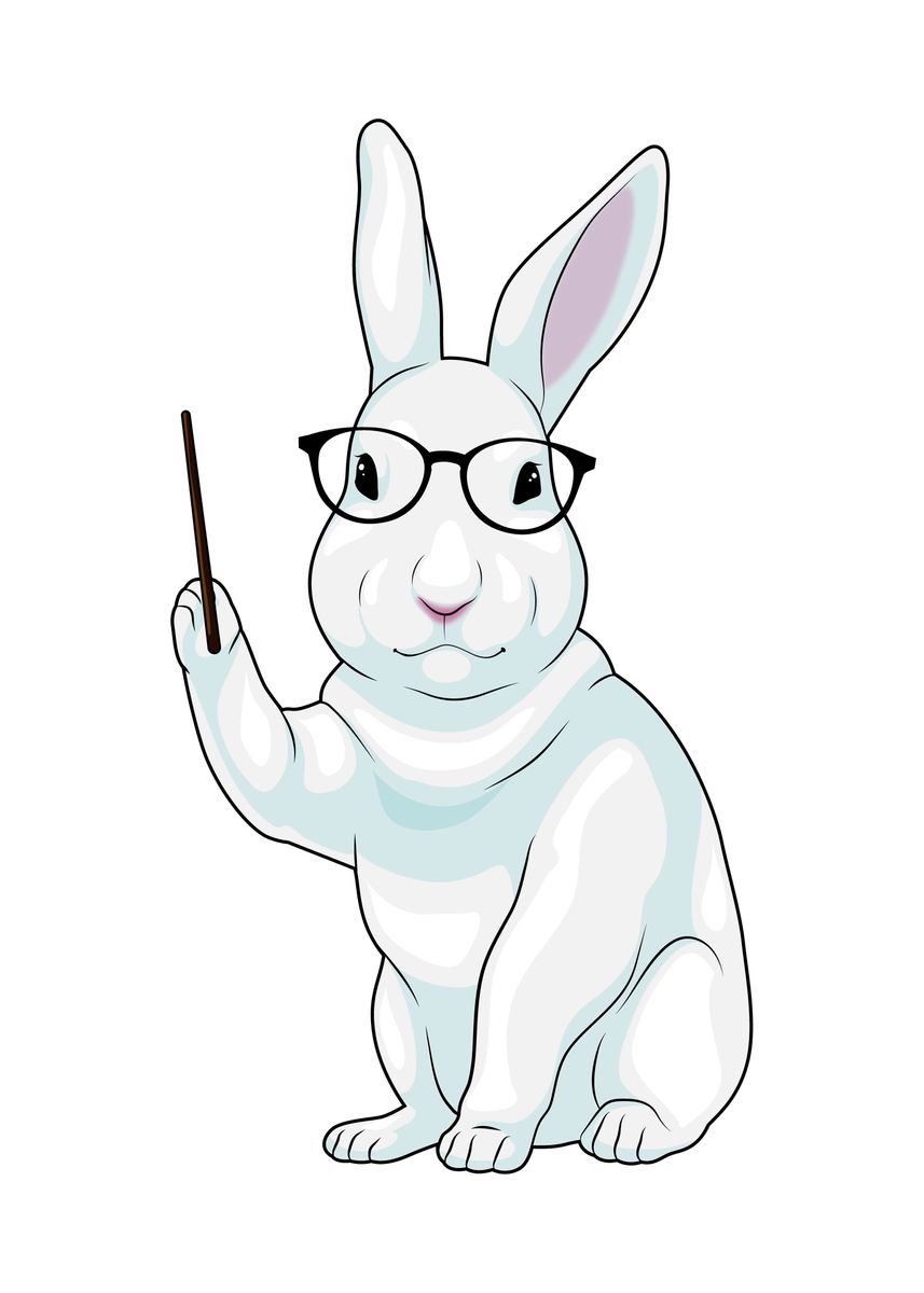 'Rabbit Teacher Pointer' Poster, picture, metal print, paint by Markus ...