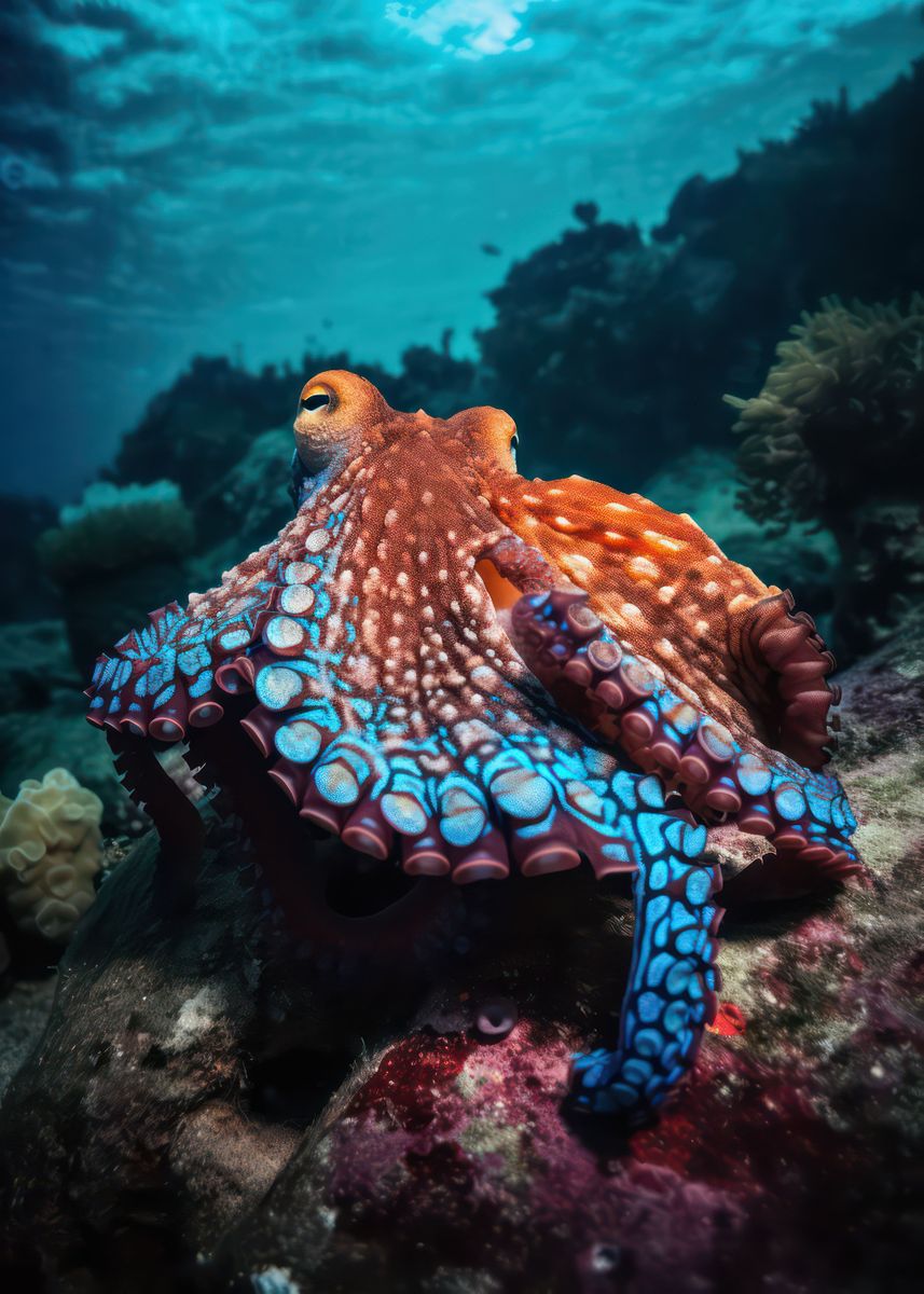 'Intriguing octopus' Poster by Zooscape Wildlife | Displate
