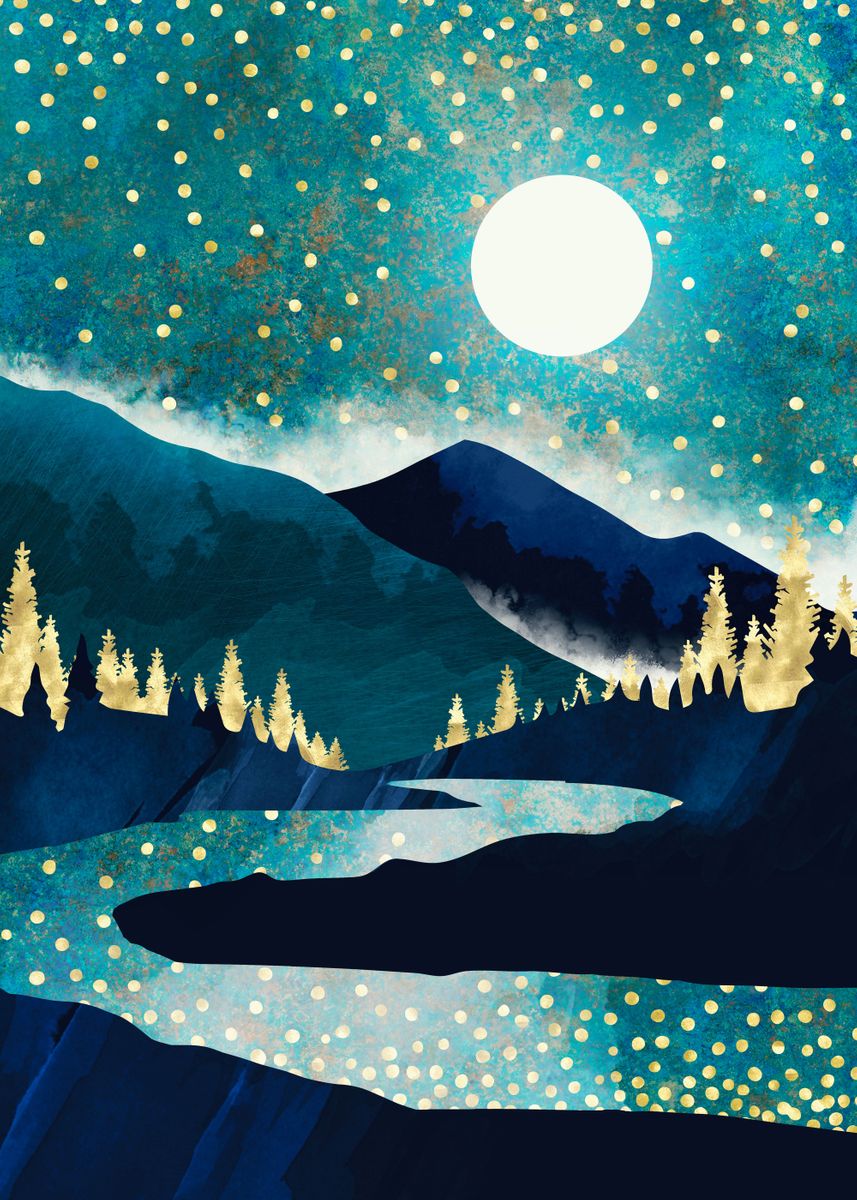 'Summer Stars' Poster, picture, metal print, paint by SpaceFrog Designs ...