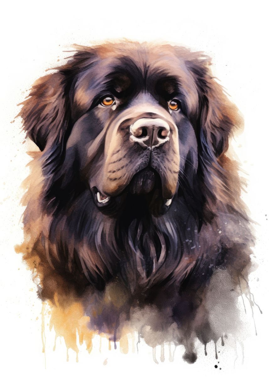 'newfoundland watercolor' Poster, picture, metal print, paint by ...