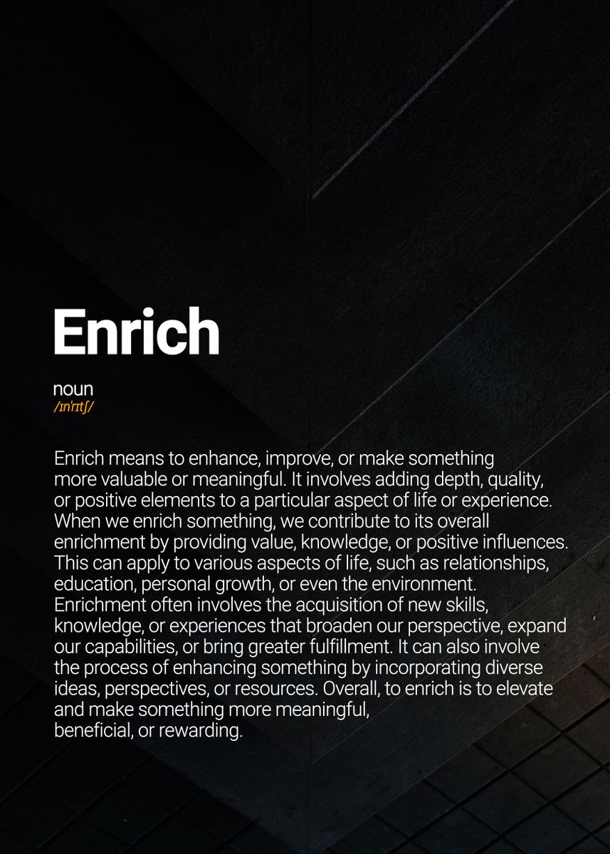 'Enrich' Poster, picture, metal print, paint by Mr Penguin | Displate