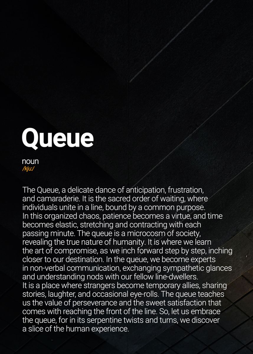 'Queue' Poster, picture, metal print, paint by Mr Penguin | Displate