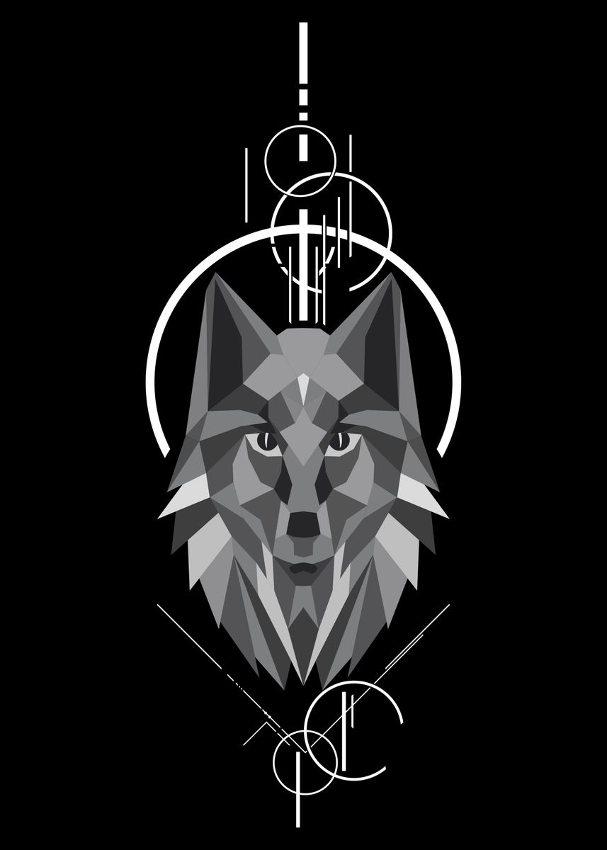 'wolf geometric poster' Poster by Afif Aldo | Displate