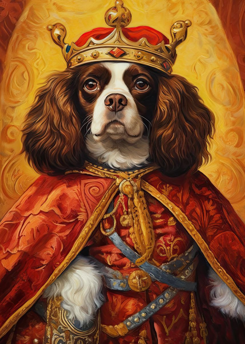 'Cavalier Dog The King' Poster, picture, metal print, paint by ...