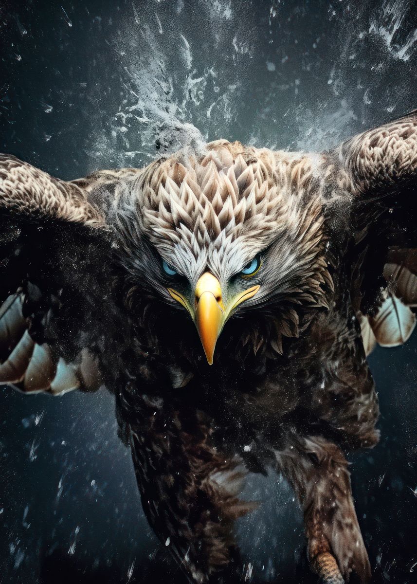 'flying eagle in wild' Poster, picture, metal print, paint by Adel S ...