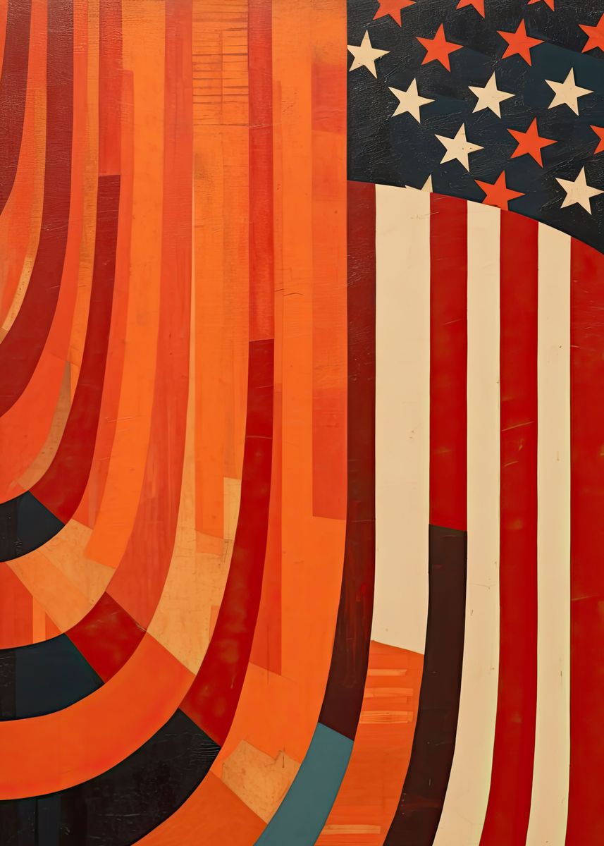 'Abstract American Flag' Poster by Jensen Art | Displate