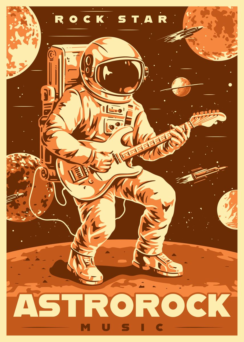 'AstroRock astronaut space' Poster by Anil Gamble | Displate