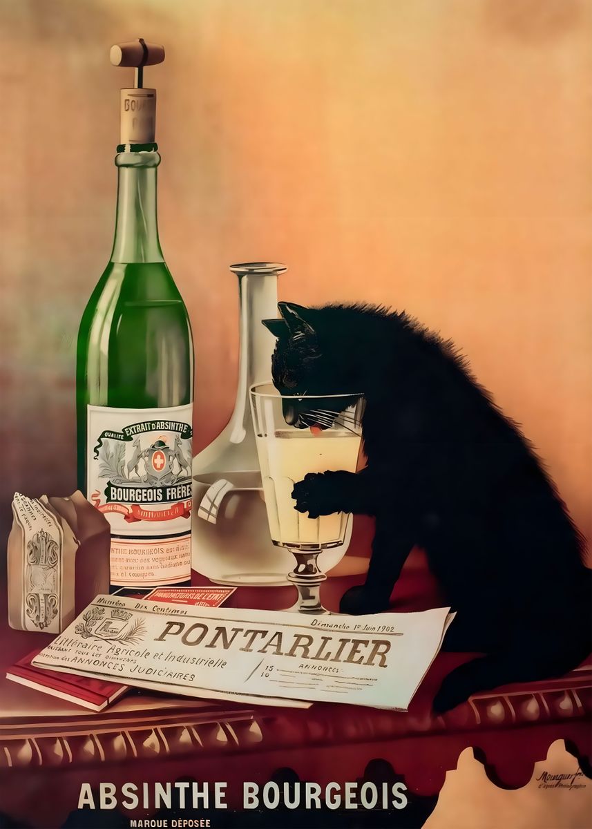 'Absinthe Bourgeois' Poster, picture, metal print, paint by Vintage ...