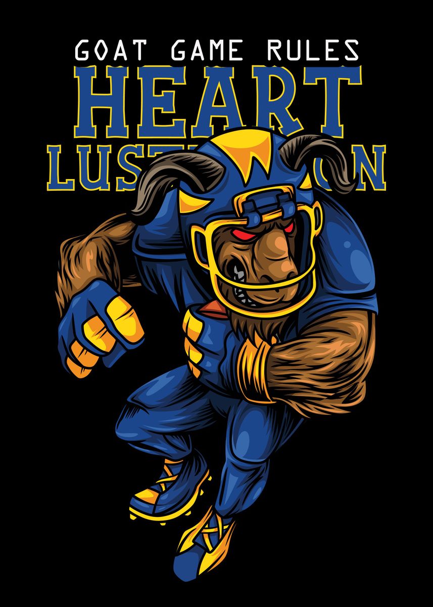 'Goat Football Text' Poster, picture, metal print, paint by hendra ...