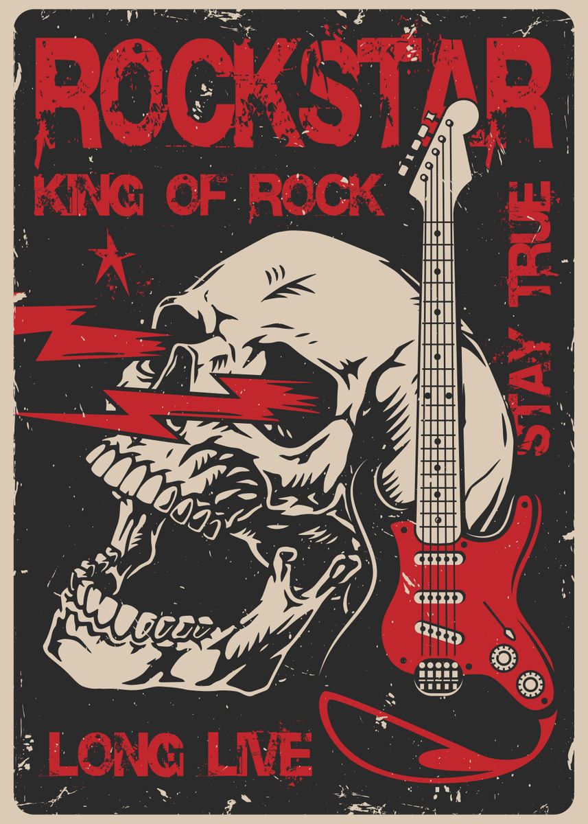 'Rockstar King of Rock' Poster, picture, metal print, paint by Anil ...